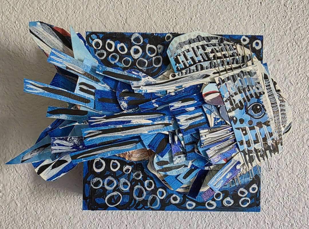 So ADORBS! Collage Paper Fish #1 - Etsy