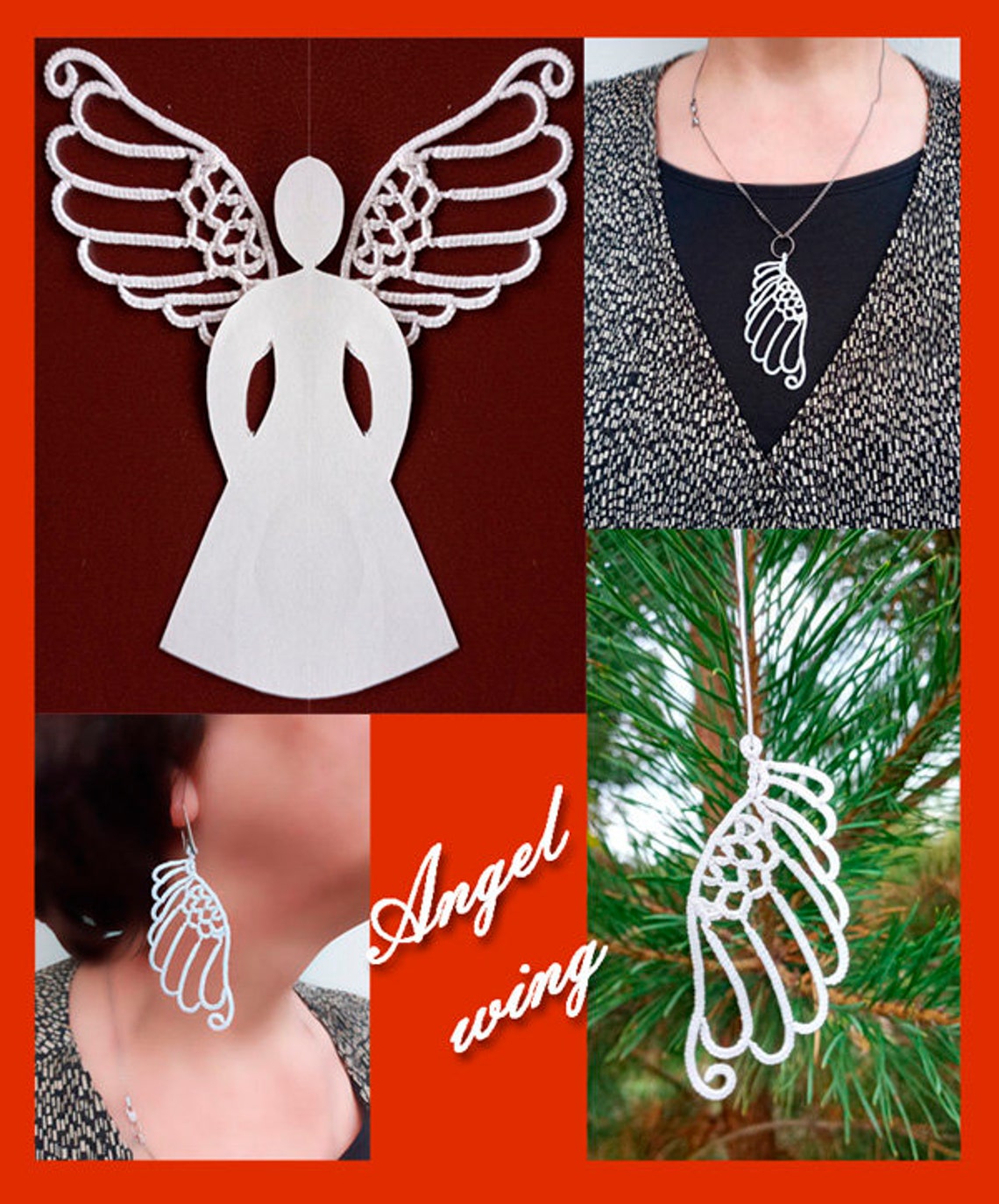 Needle Tatting Pattern angel Wing PDF and Video - Etsy