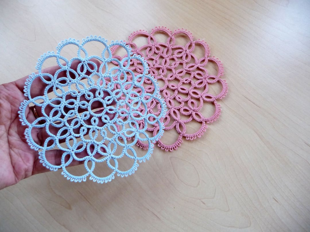 Tatting Pattern Coasters, PDF Tutorial Tatting Doily, Shuttle Tatting ...