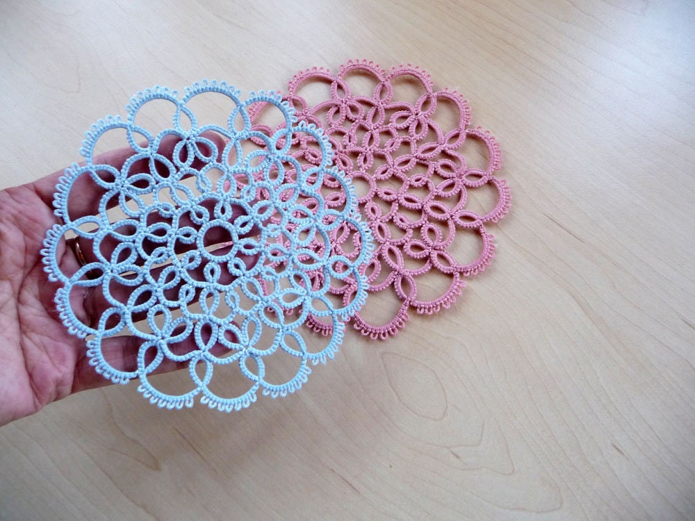 Tatting Pattern Coasters, PDF Tutorial Tatting Doily, Shuttle Tatting ...