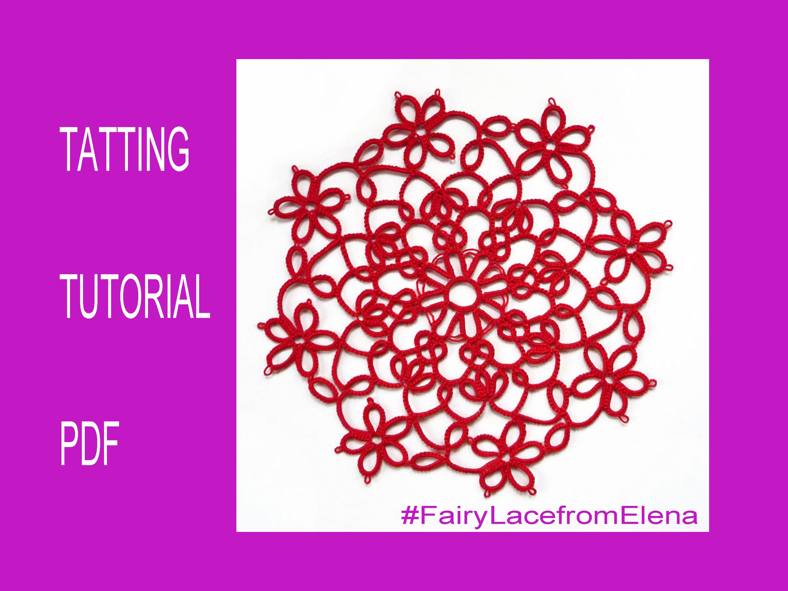 Tatting Pattern Round Doily "dancing Flowers" - Etsy