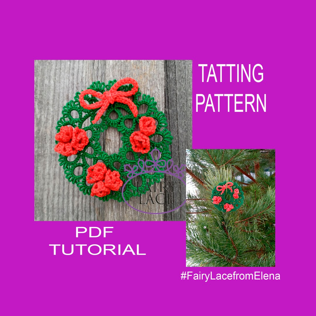 PDF Tatting Pattern Christmas Wreath With 3D Flowers - Etsy