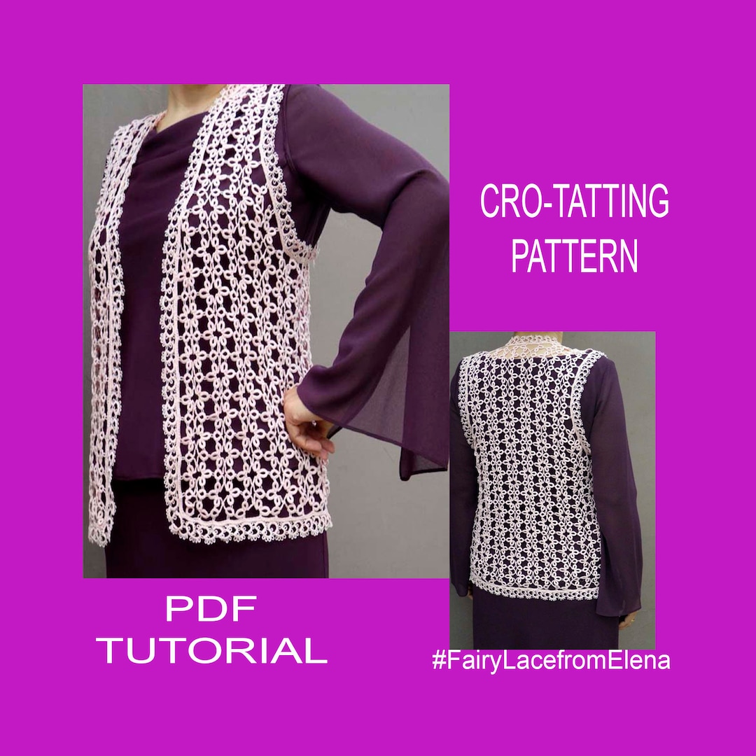 PDF Tatting Pattern Womens Lace Vest, Cro-tatting, Needle Tatting - Etsy