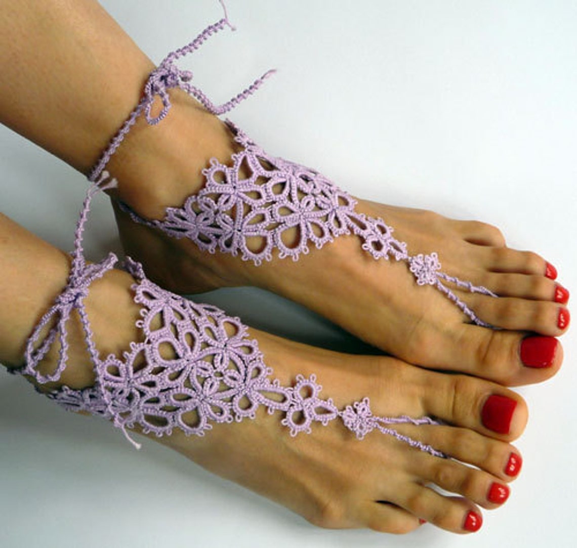 Tatting Pattern Barefoot Sandals PDF Tatting Tutorial - Etsy