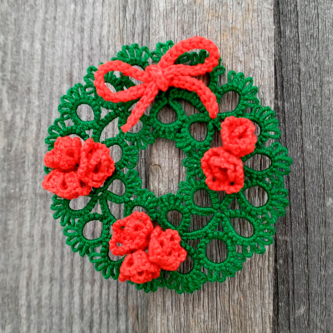 PDF Tatting Pattern Christmas Wreath With 3D Flowers - Etsy