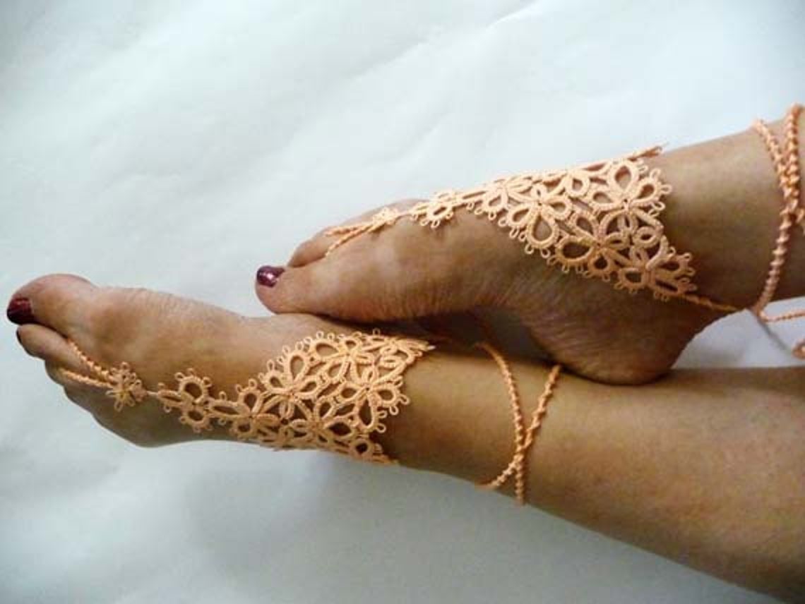 Tatting Pattern Barefoot Sandals PDF Tatting Tutorial - Etsy