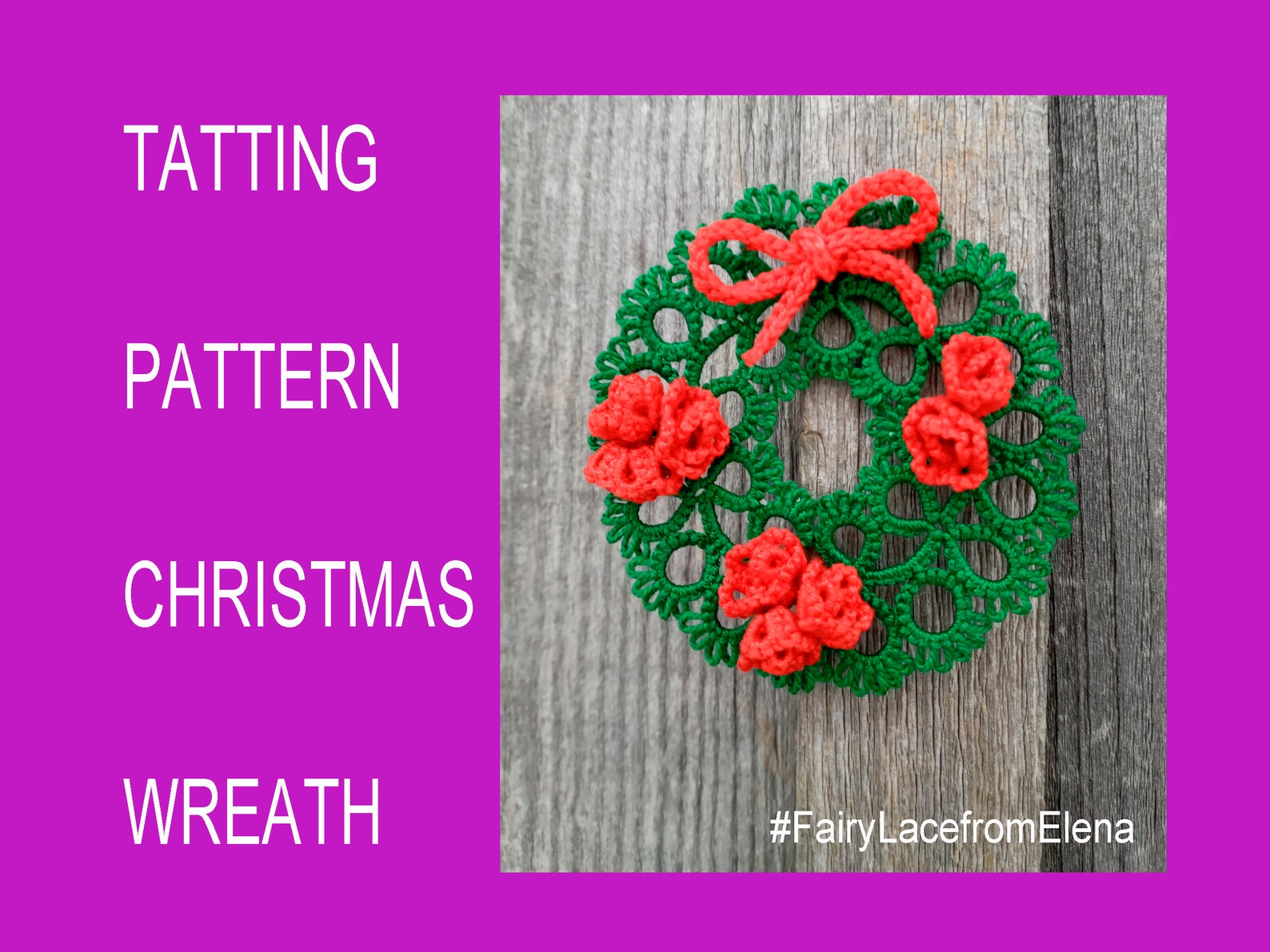 PDF Tatting Pattern Christmas Wreath With 3D Flowers - Etsy