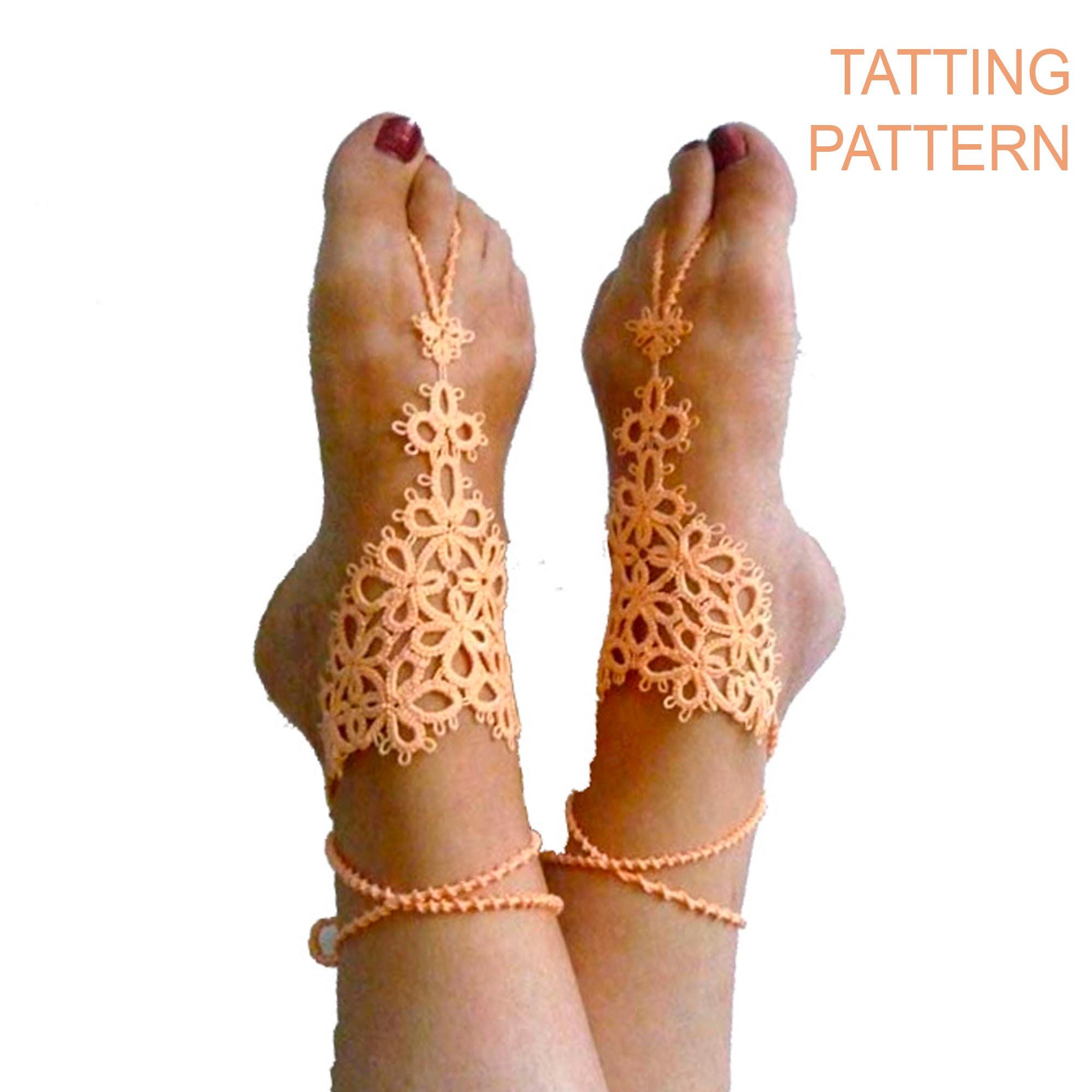 Tatting Pattern Barefoot Sandals - PDF Tatting Tutorial - Summer ...