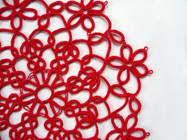 Tatting Pattern Round Doily "dancing Flowers" - Etsy