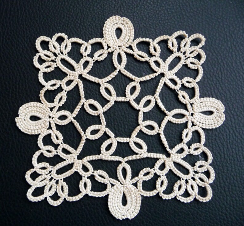Needle Tatting Pattern Square Doily Diana PDF Tutorial | Etsy