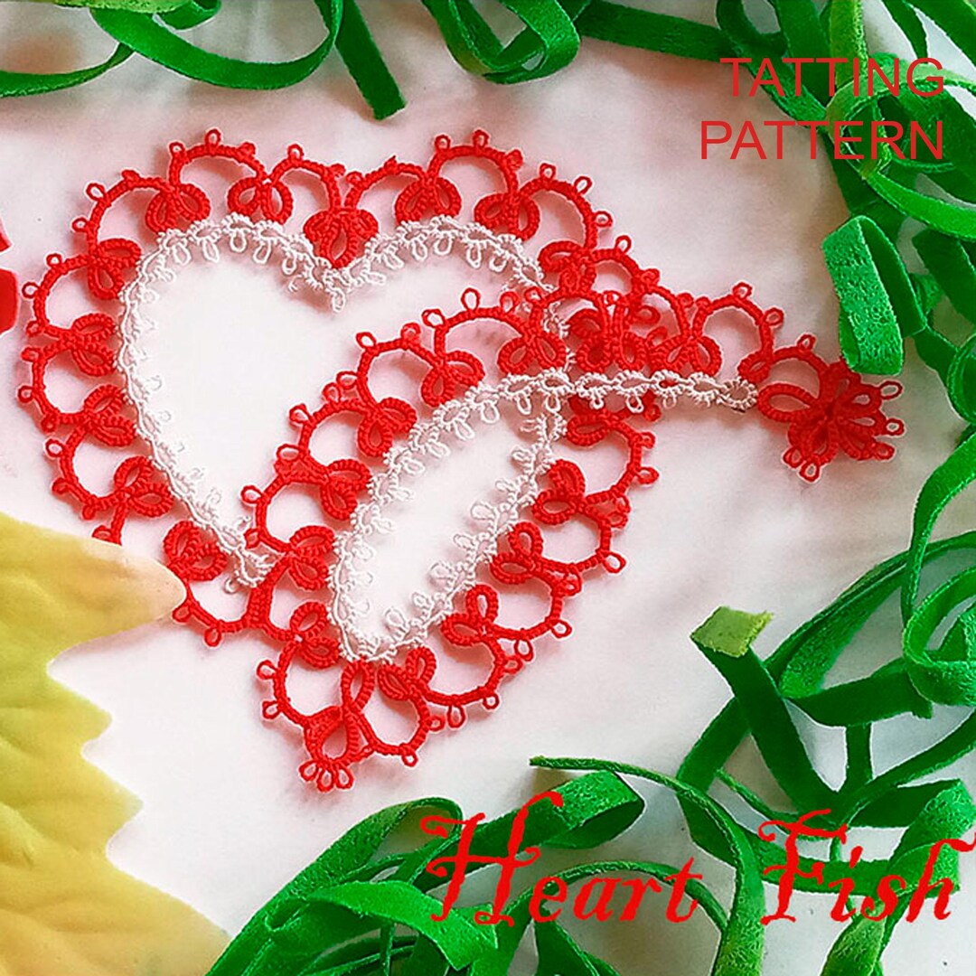 PDF Tatting Pattern Heart Fish, Shuttle Tatting, Intermediate Level - Etsy