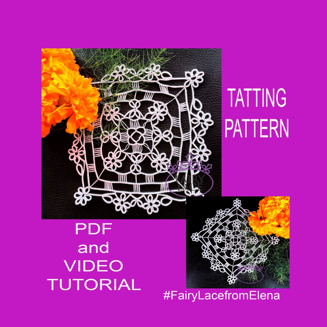 PDF and Video Tatting Tutorial Square Doily "reflection" - Etsy
