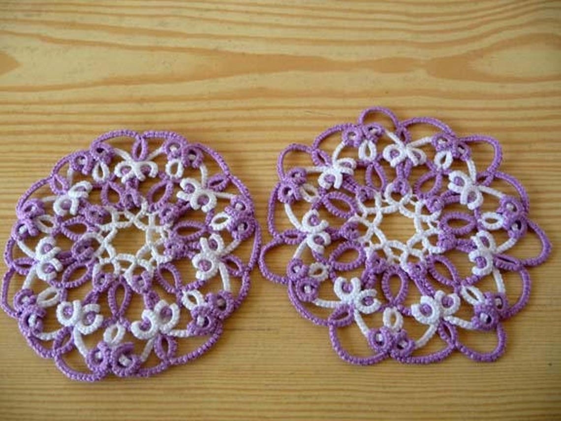 Tatting Pattern Wedding Coasters PDF Tutorial Lace Round | Etsy