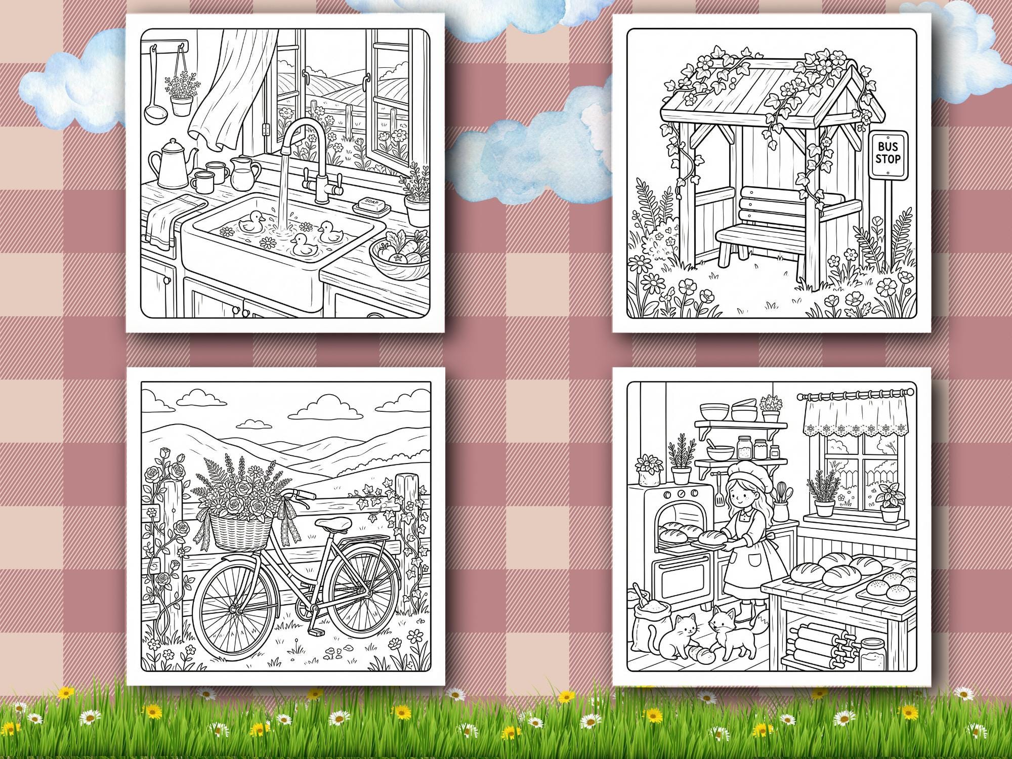 Cozy Coloring Book | Coloring Pages | Cozy Countryside Coloring Book ...