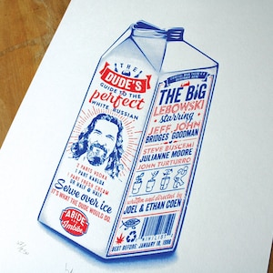 The Big Lebowski 'white Russian Hand Pulled Limited Edition Screen ...