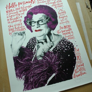 Dame Edna Everage - Hand Printed, Silkscreen, Screen Print ...