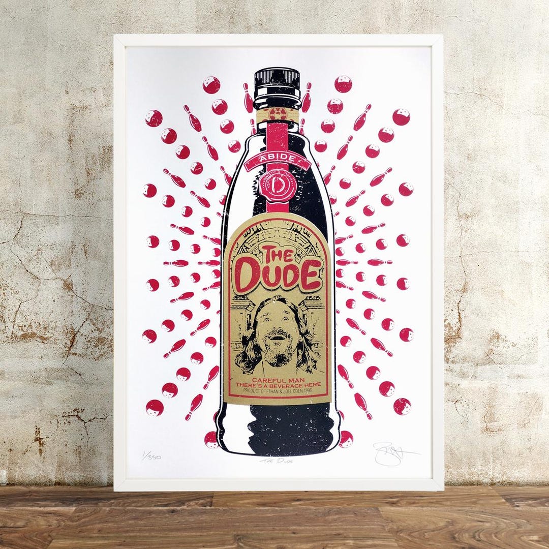 The Big Lebowski 'the Dude' Hand Pulled Limited Edition Screen Print - Etsy