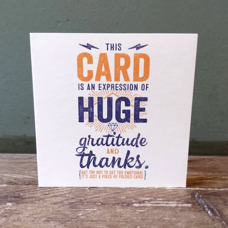 Huge Thank You Sarcastic Funny Blank Greetings Card - Etsy