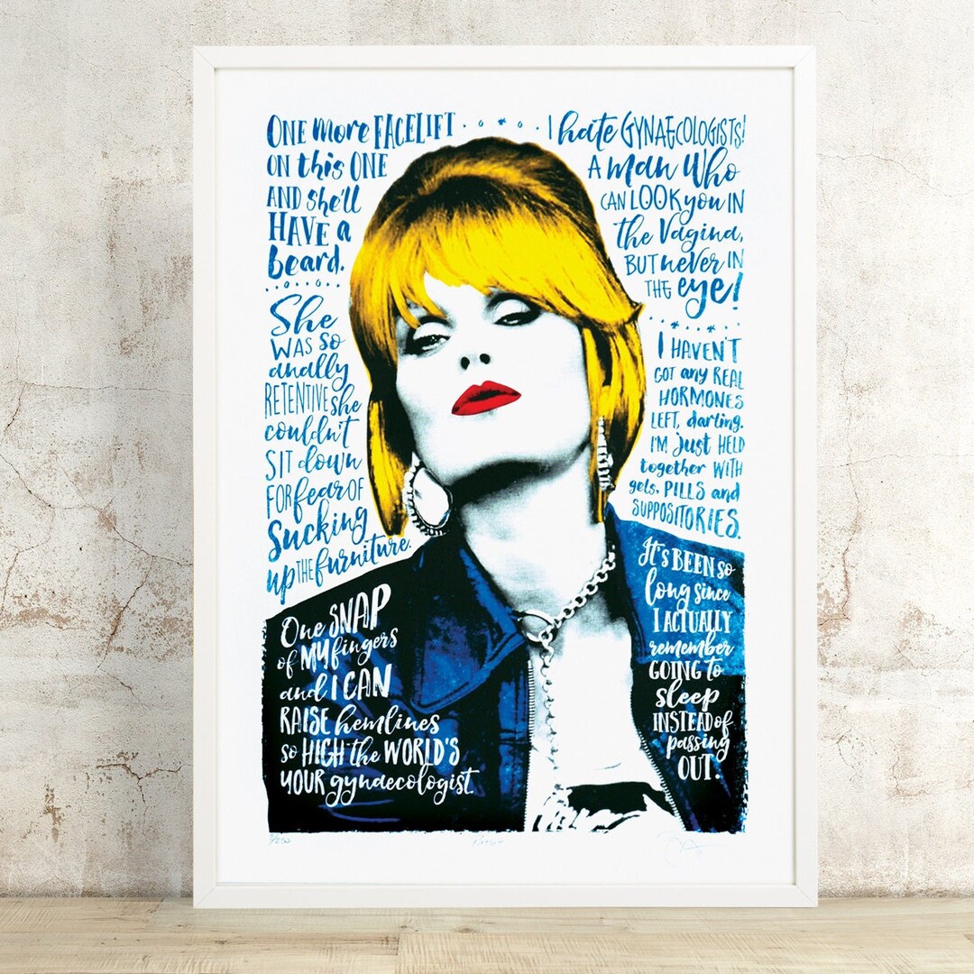 Patsy Ab-fab Inspired Limited Edition, Punk, Retro, Hand Printed ...