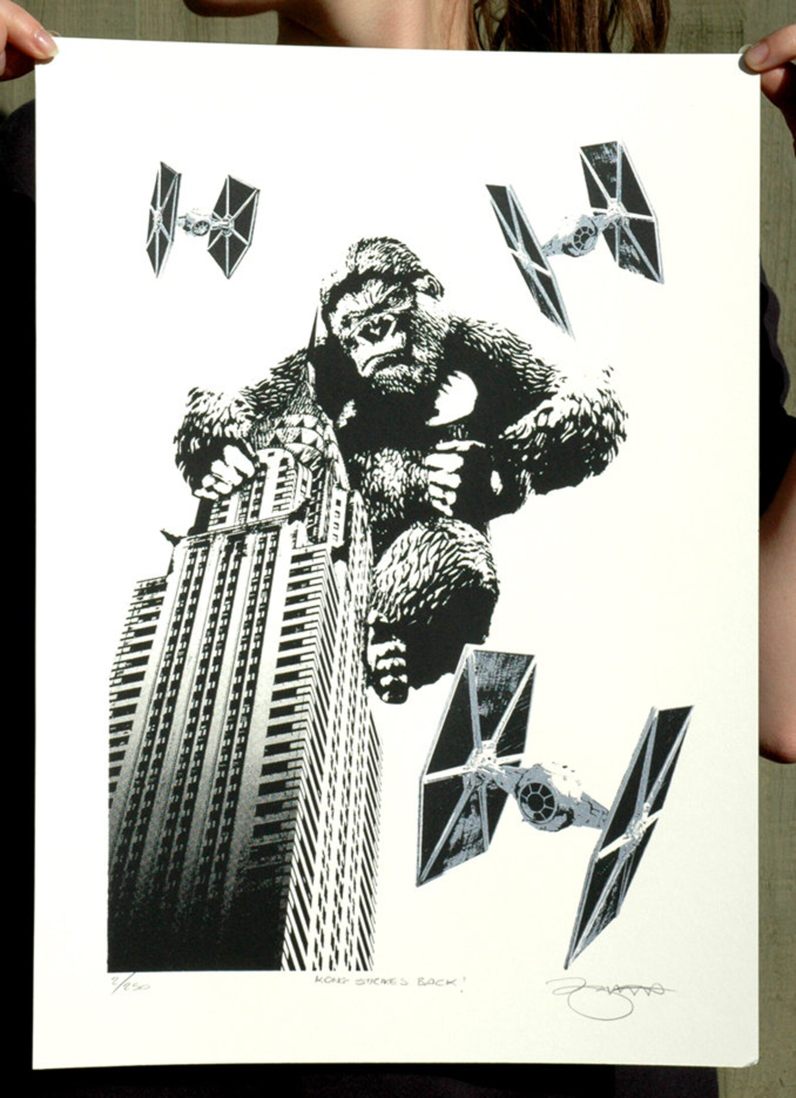 Star Wars 'kong Strikes Back' Hand Pulled Limited Edition Screen Print ...