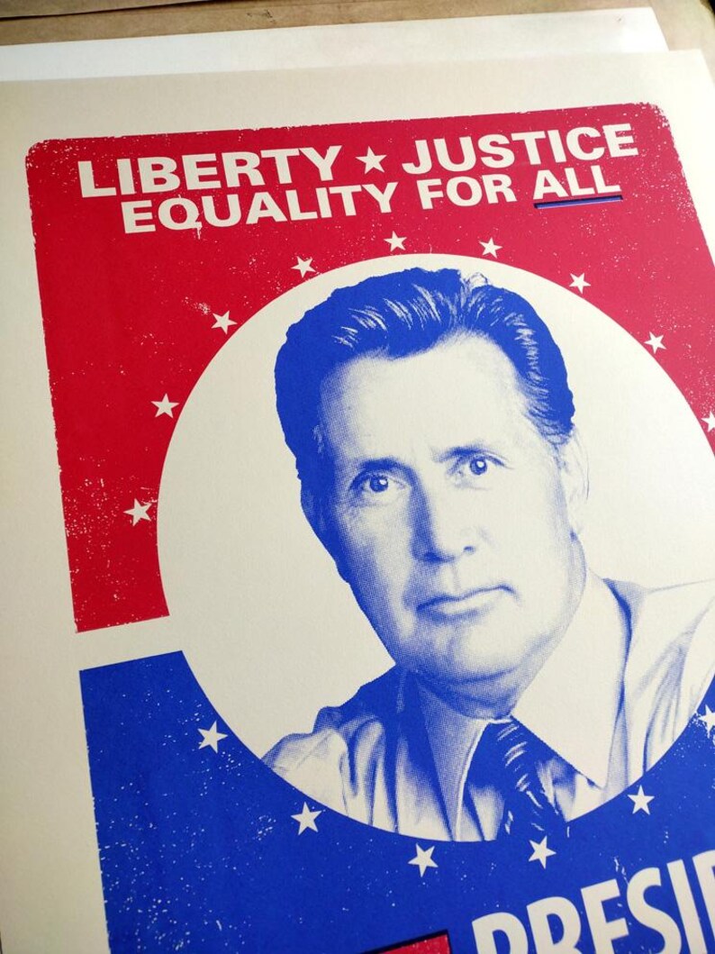 Bartlet for President the West Wing Hand Pulled Limited Edition Screen ...
