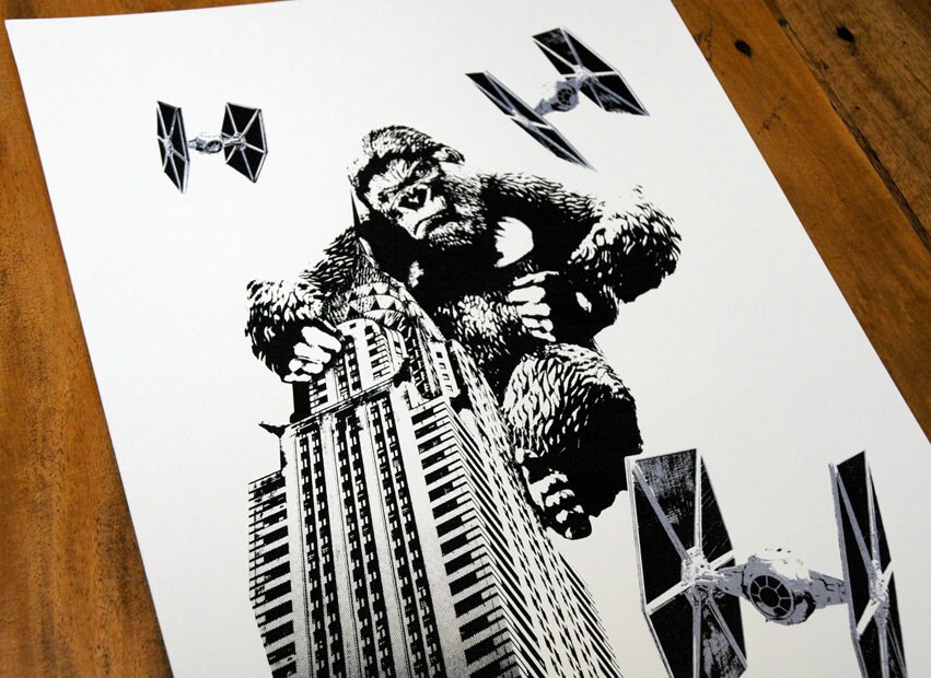 Star Wars 'kong Strikes Back' Hand Pulled Limited Edition Screen Print ...