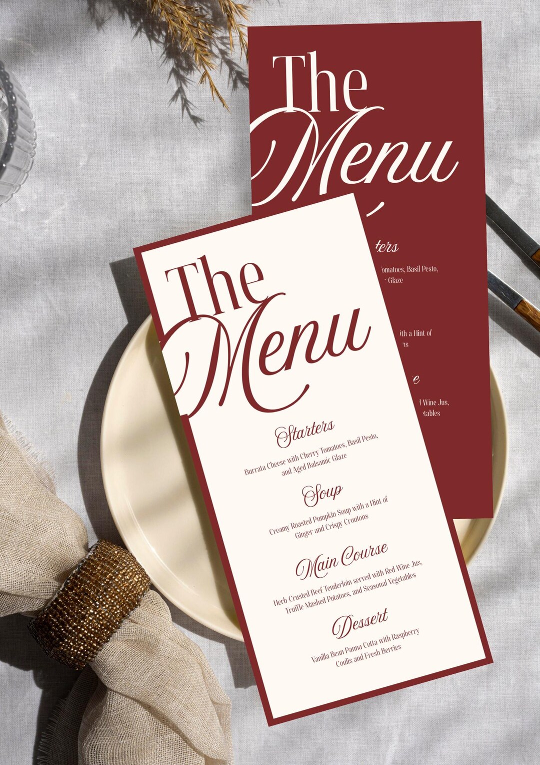 Editable Dinner Menu Template | Canva Digital Download | Wedding ...
