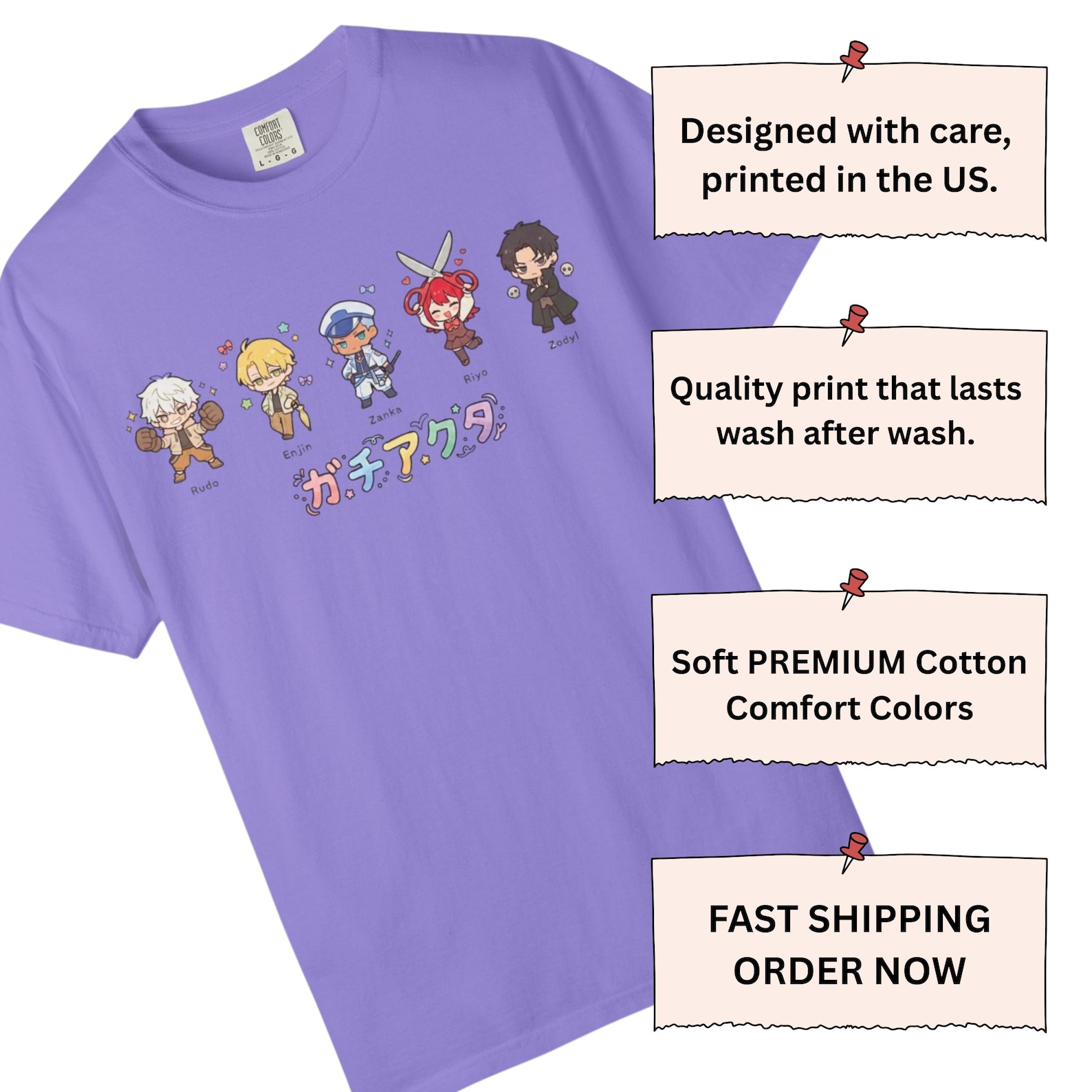 Gachiakuta Chibi Art Shirt | Rudo Enjin Zanka Riyo Zodyl | Cute Manga ...