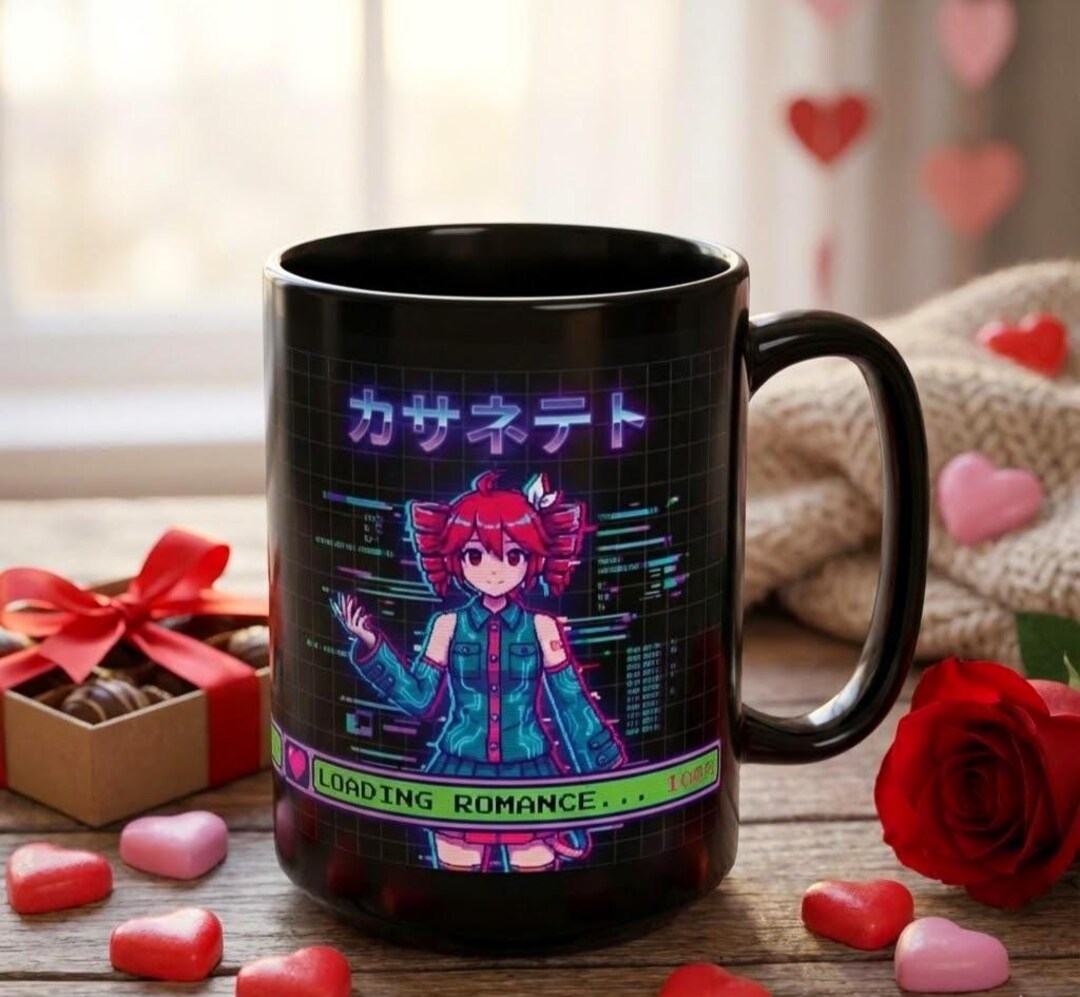 Kasane Teto Mug | Vocaloid UTAU Synthv | Anime Pixel Art Valentine's ...