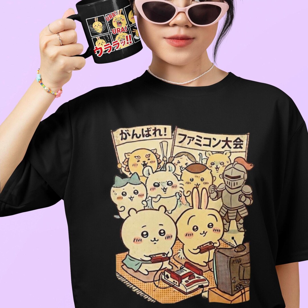 Chiikawa Shirt | Usagi Hachiware Momonga Gaming Design | Premium ...