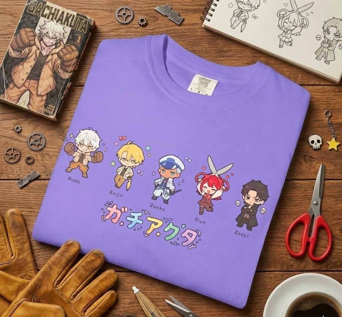 Gachiakuta Chibi Art Shirt | Rudo Enjin Zanka Riyo Zodyl | Cute Manga ...