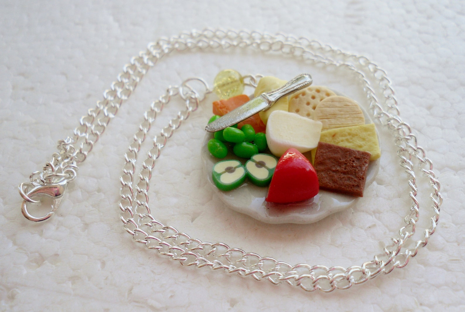 Cheese and Crackers Pendant. Polymer Clay. - Etsy