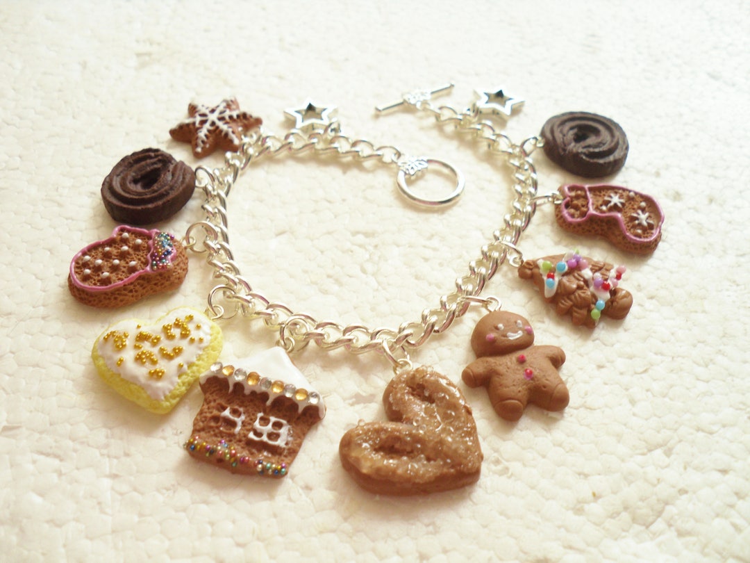 Gingerbread Charm Bracelet. Polymer Clay. - Etsy