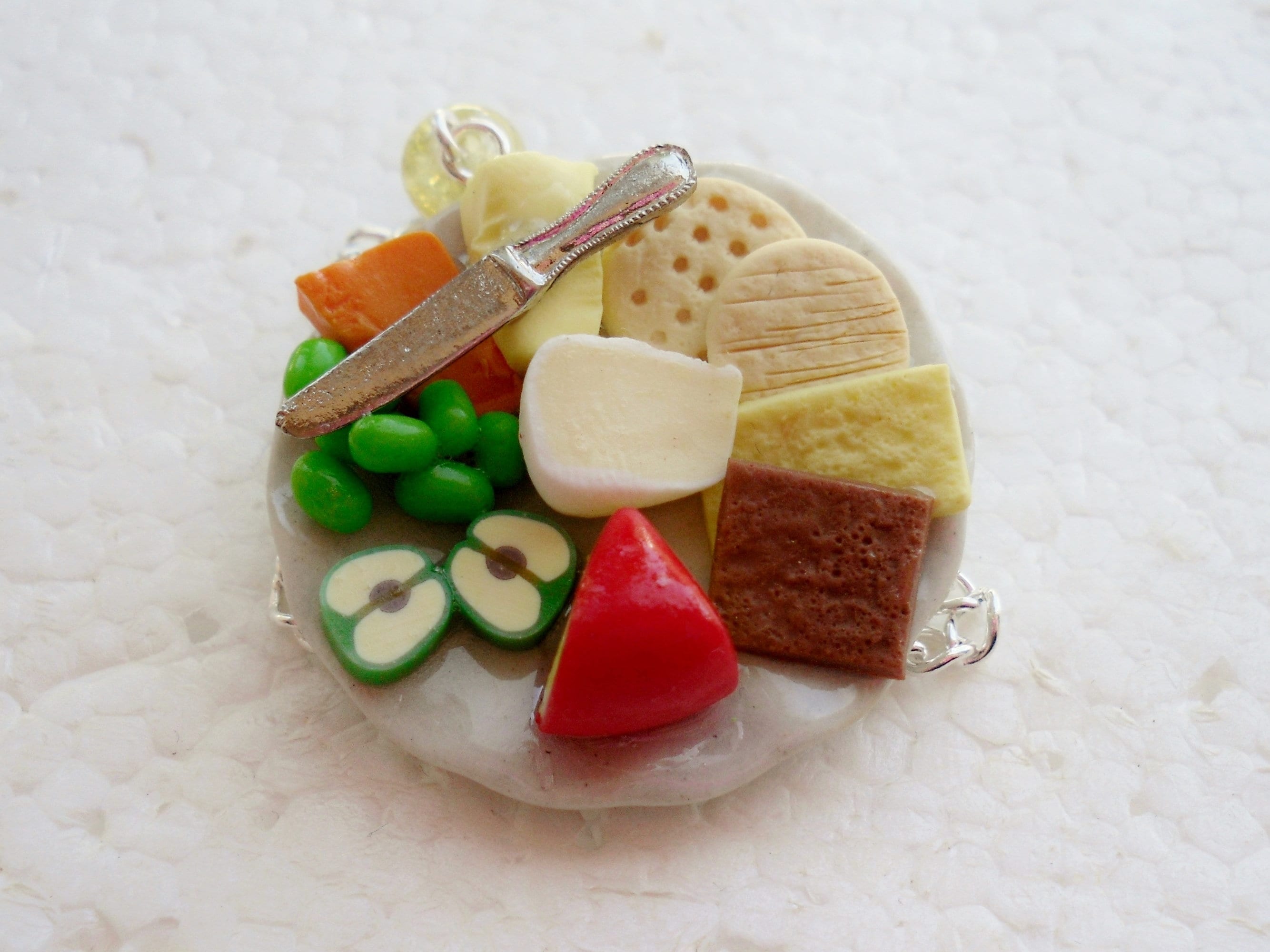 Cheese and Crackers Pendant. Polymer Clay. | Etsy