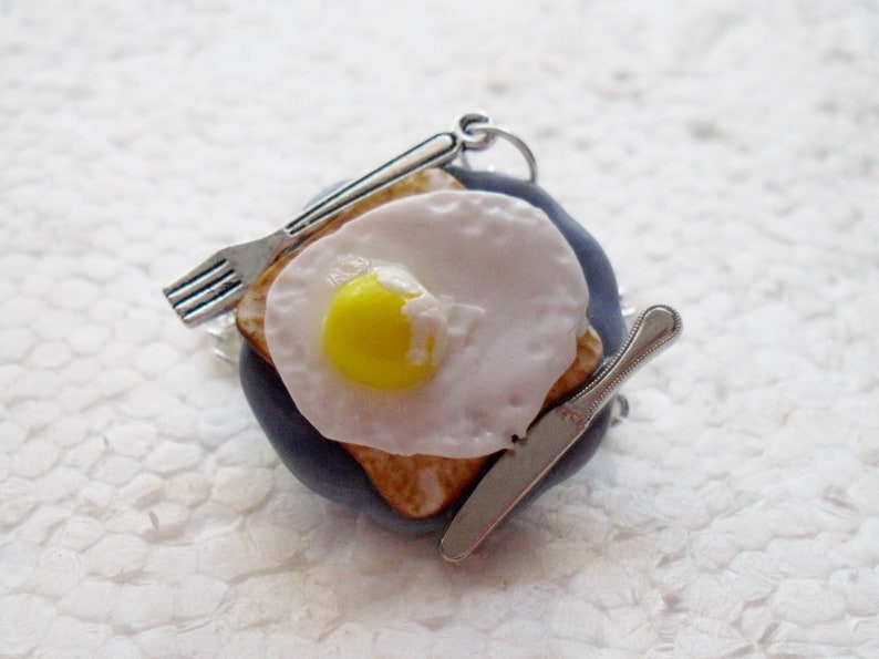 Fried Egg on Toast Pendant Polymer Clay - Etsy