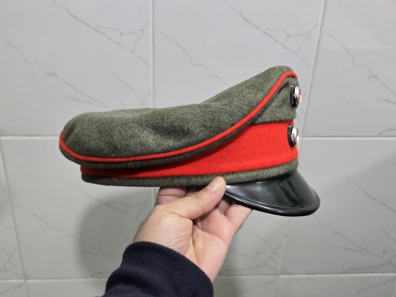 WW1 Prussian German M1916 Wool Crusher Cap – Imperial Army Schirmmütze ...