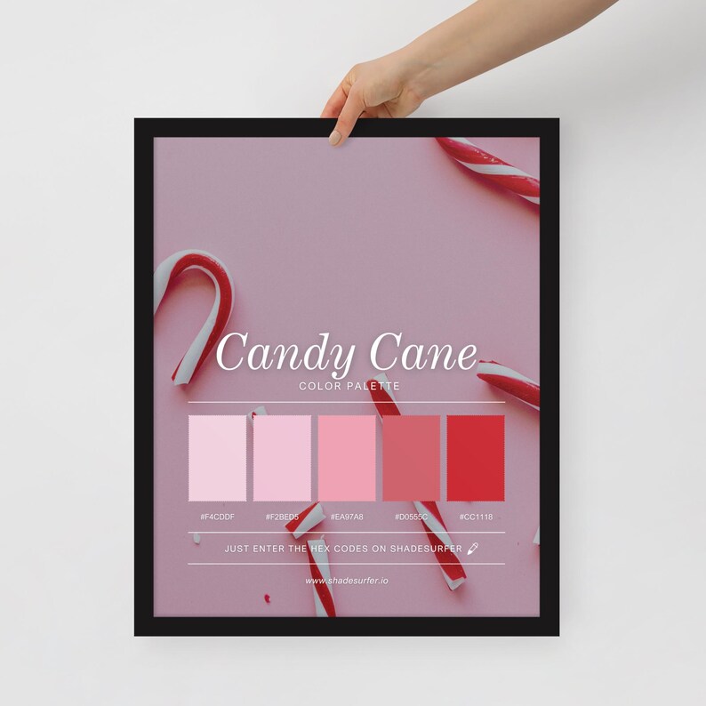 Candy Cane Color Palette Framed Poster, Hex Codes Theme Print - Etsy