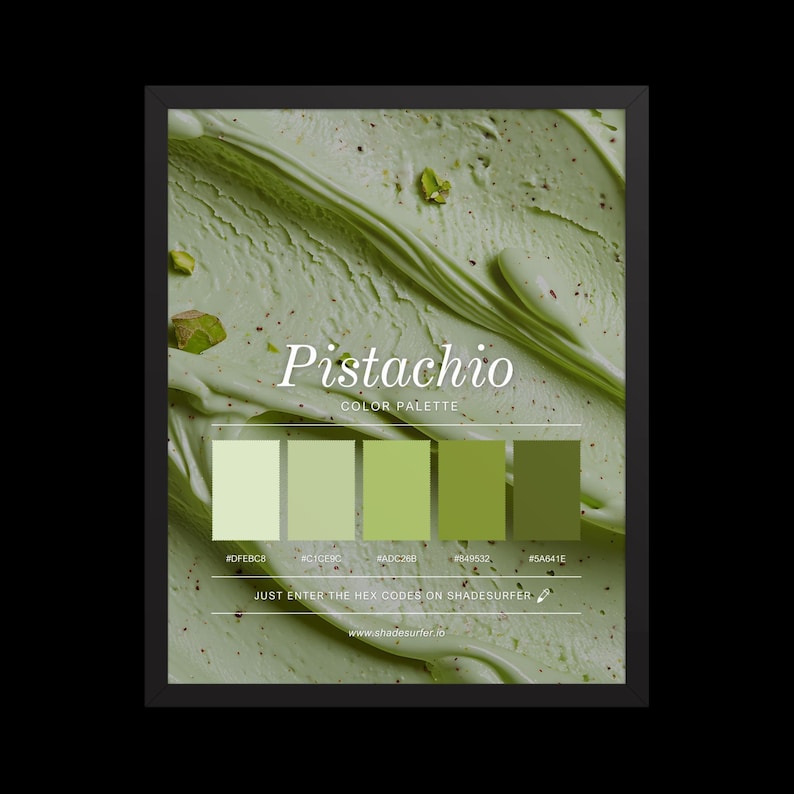Pistachio Color Palette Print, Printable Wall Art, Instant Digital ...