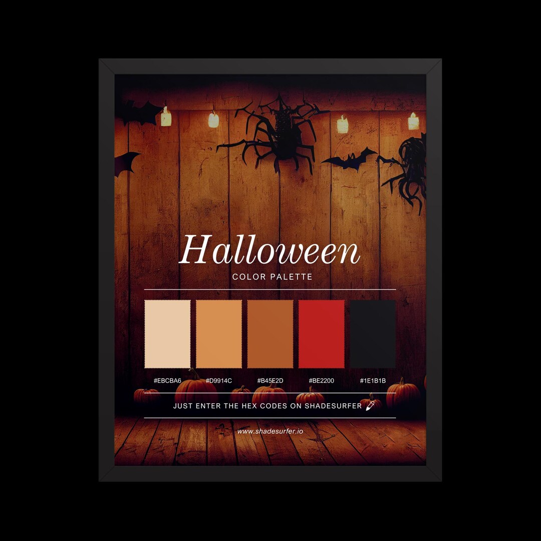 Halloween Color Palette Print, Printable Wall Art, Instant Digital ...