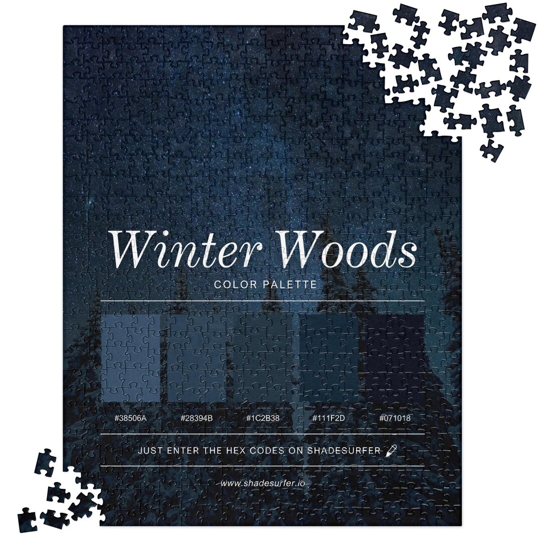 Winter Woods Color Palette Puzzle, Seasonal Jigsaw, Fun Indoor Activity ...