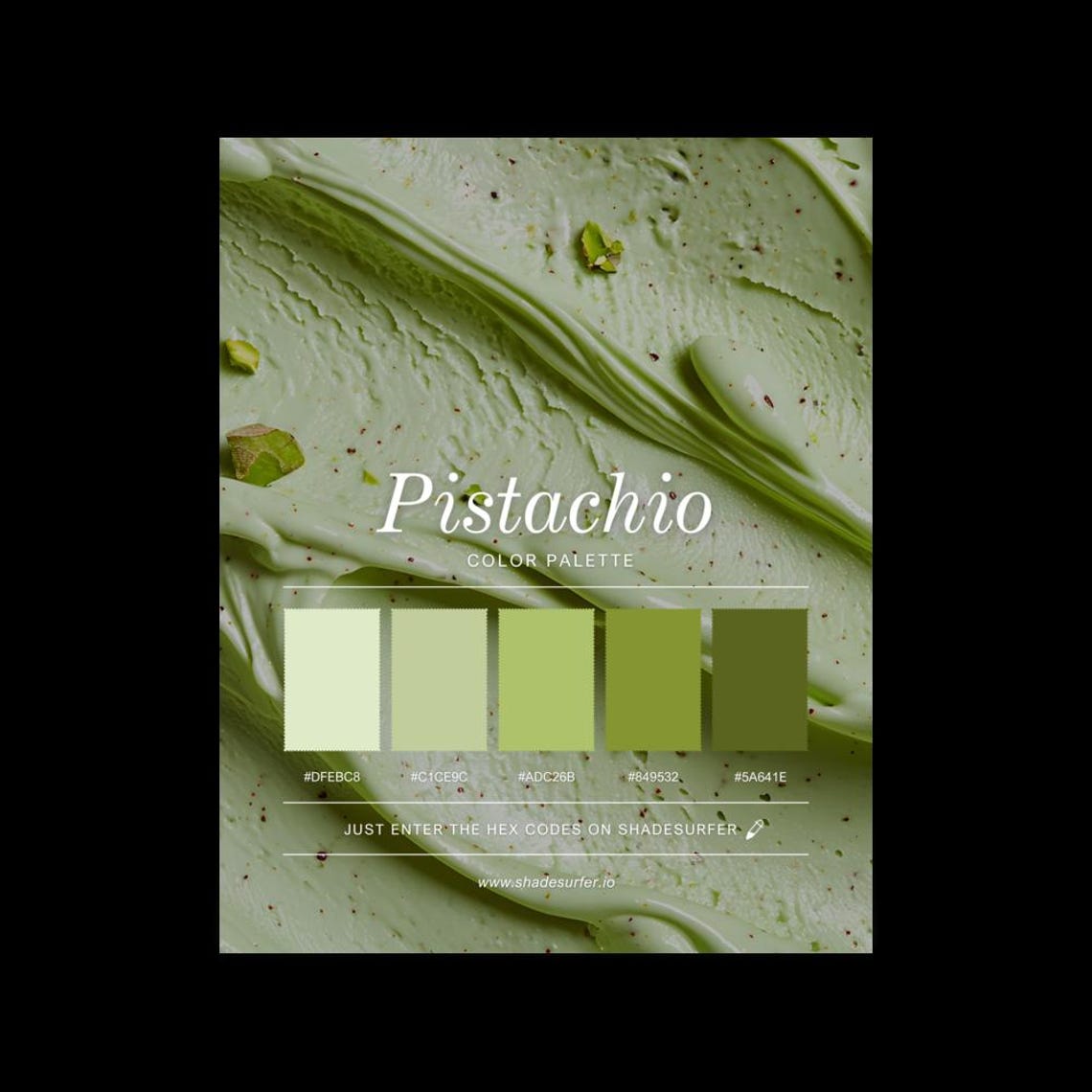 Pistachio Color Palette Poster, 16" X 20" Colorful Theme Print ...