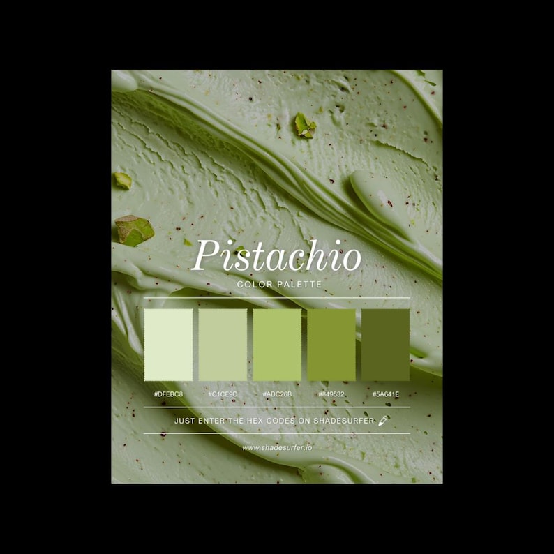 Pistachio Color Palette Poster, 16" X 20" Colorful Theme Print ...
