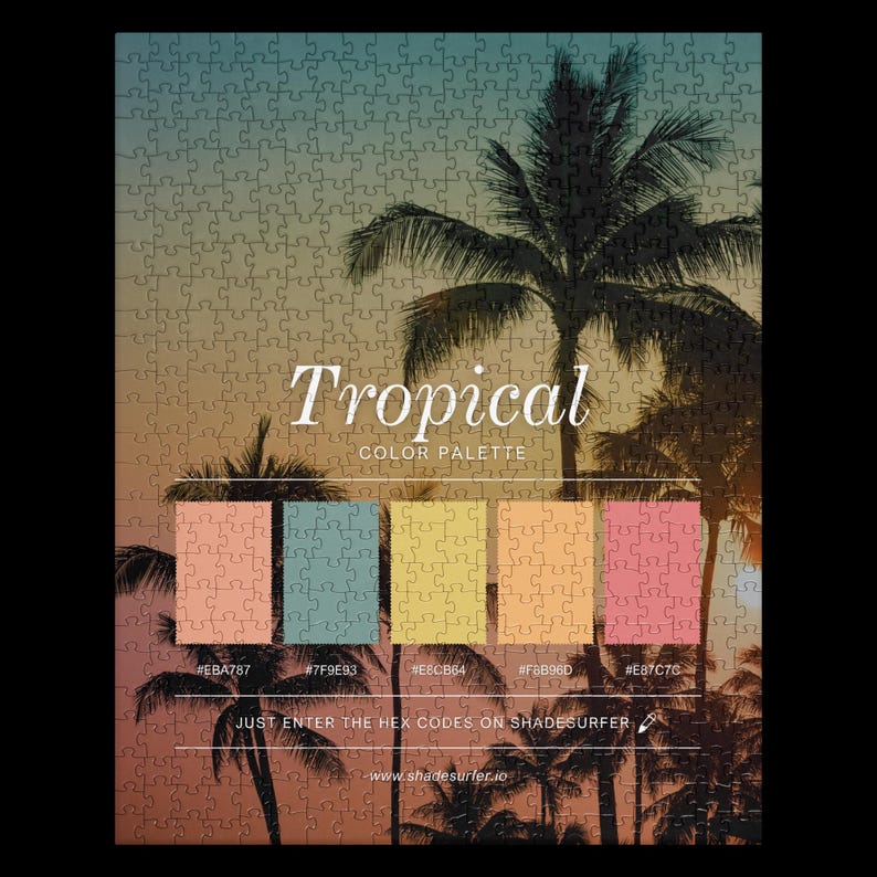 Tropical Color Palette Puzzle, Colorful Jigsaw, Fun Indoor Activity ...