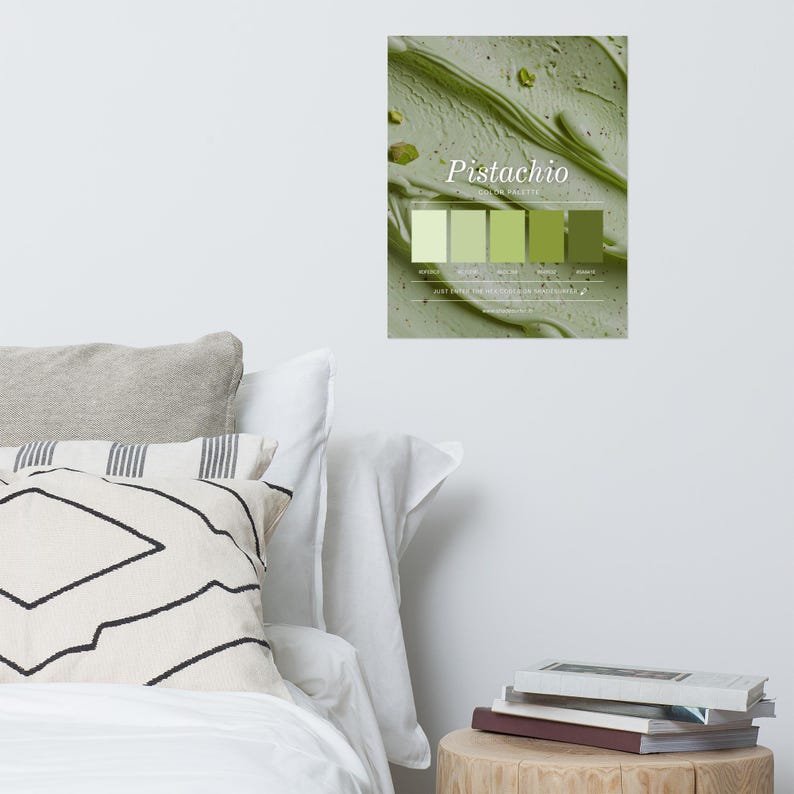 Pistachio Color Palette Poster, 16" X 20" Colorful Theme Print ...