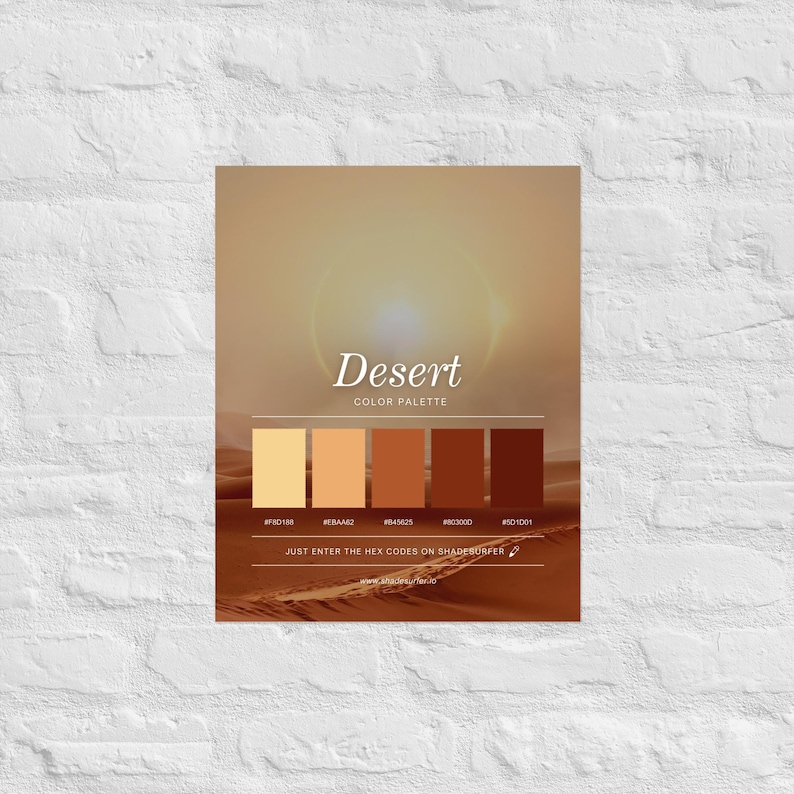Desert Color Palette Poster, Hex Codes Design, Colorful Art Print - Etsy