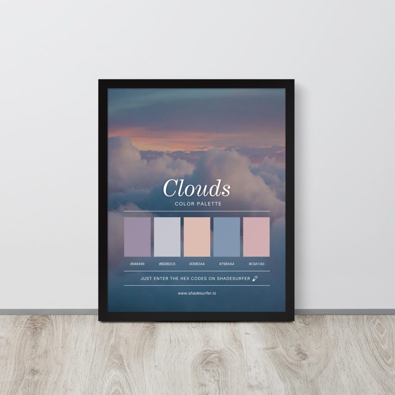 Clouds Color Palette Print, Printable Wall Art, Instant Digital ...
