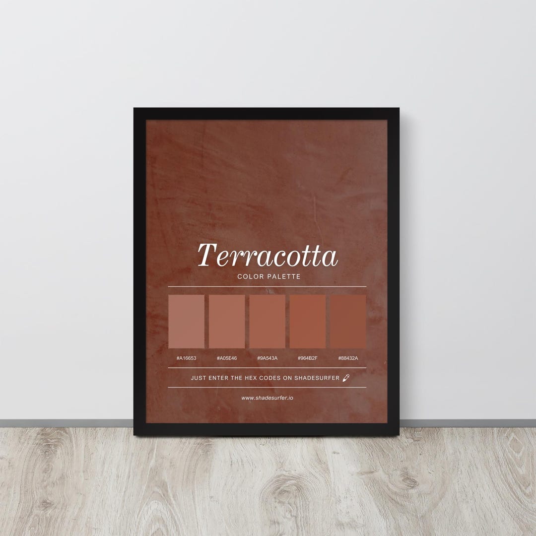 Terracotta Color Palette Framed Print, Hex Codes Design (16x20) - Etsy