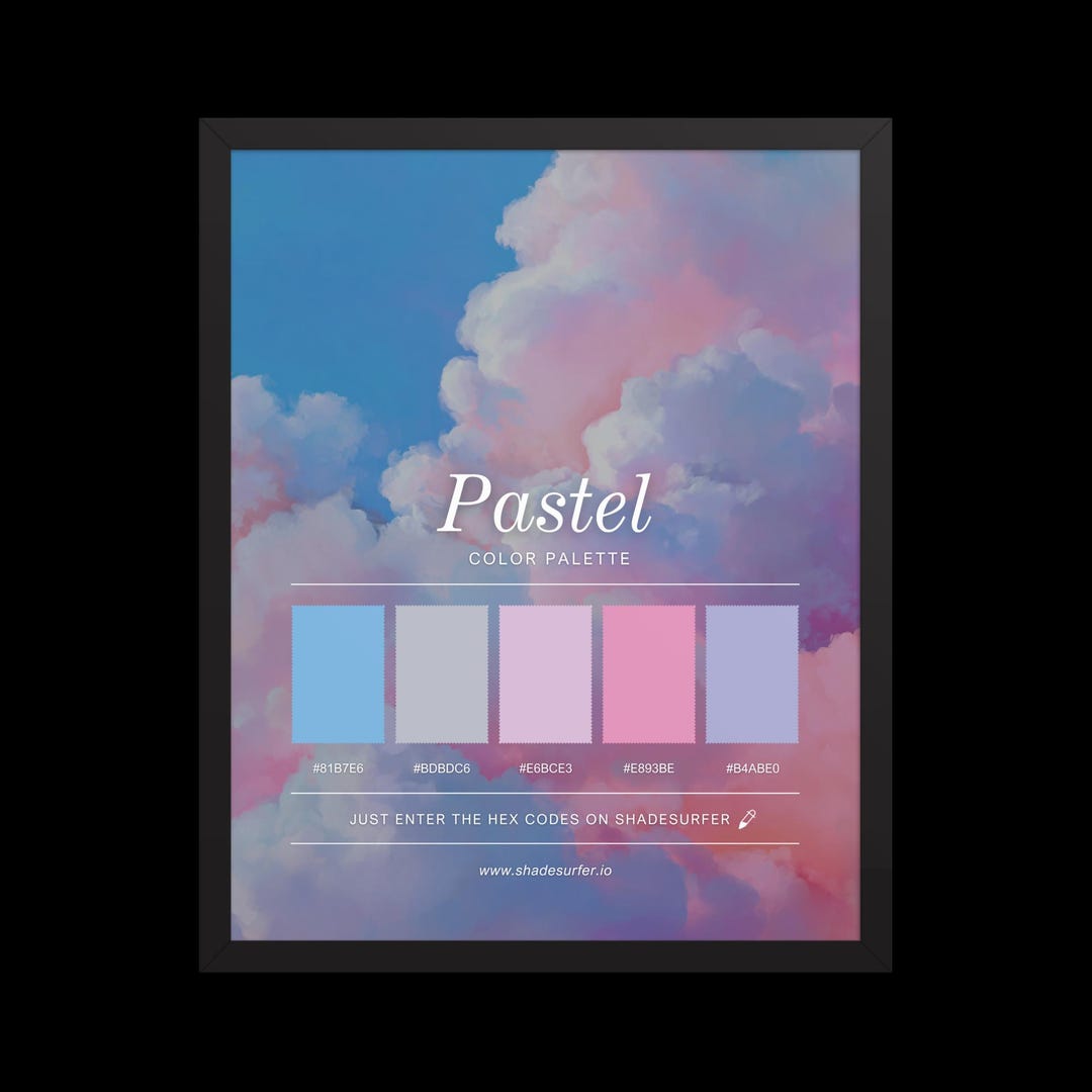 Pastel Color Palette Print, Printable Wall Art, Instant Digital ...