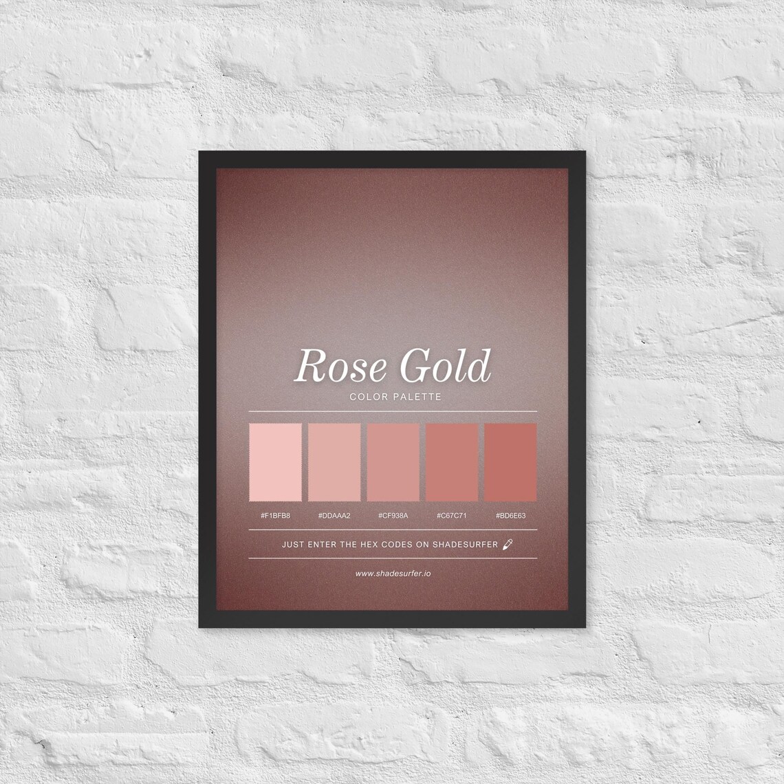 Rose Gold Color Palette Print, Printable Wall Art, Instant Digital ...