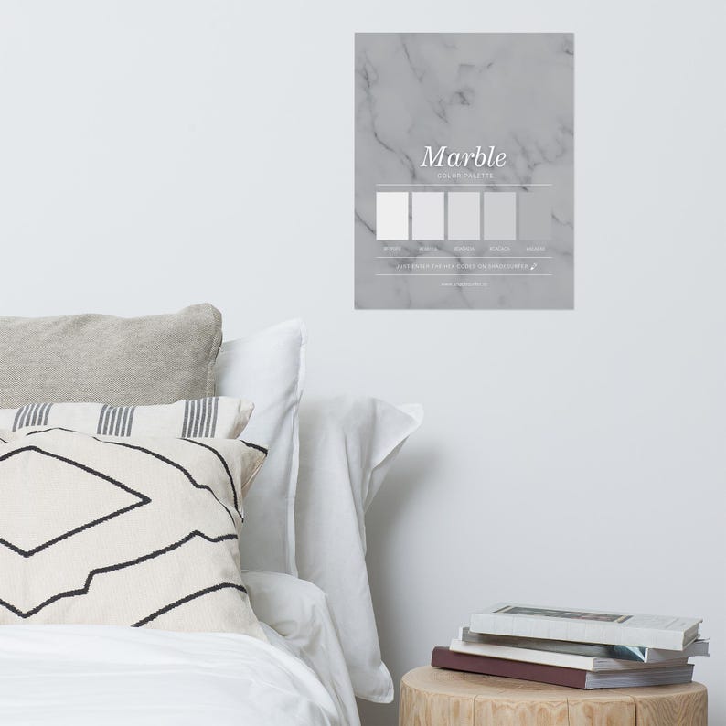 Marble Color Palette Poster, 16" X 20" Colorful Theme Print, Enhanced ...